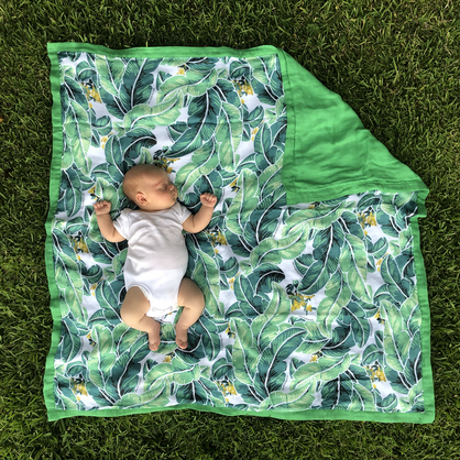 Wholesale Tropical Palm Reversible Muslin Quilt - Chuckles & Caz ...