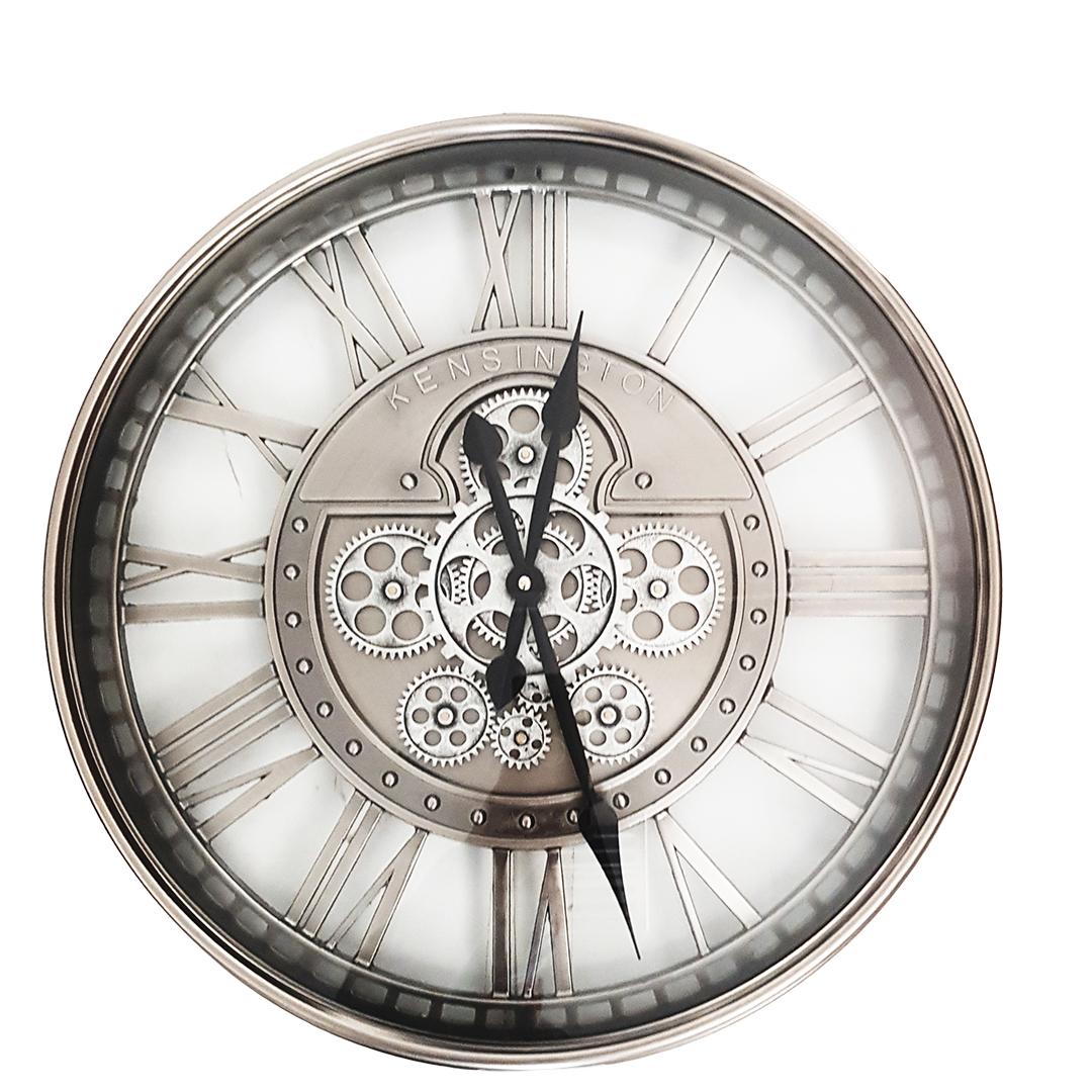 Wholesale The Kensington Round Industrial Moving Cogs Wall Clock ...