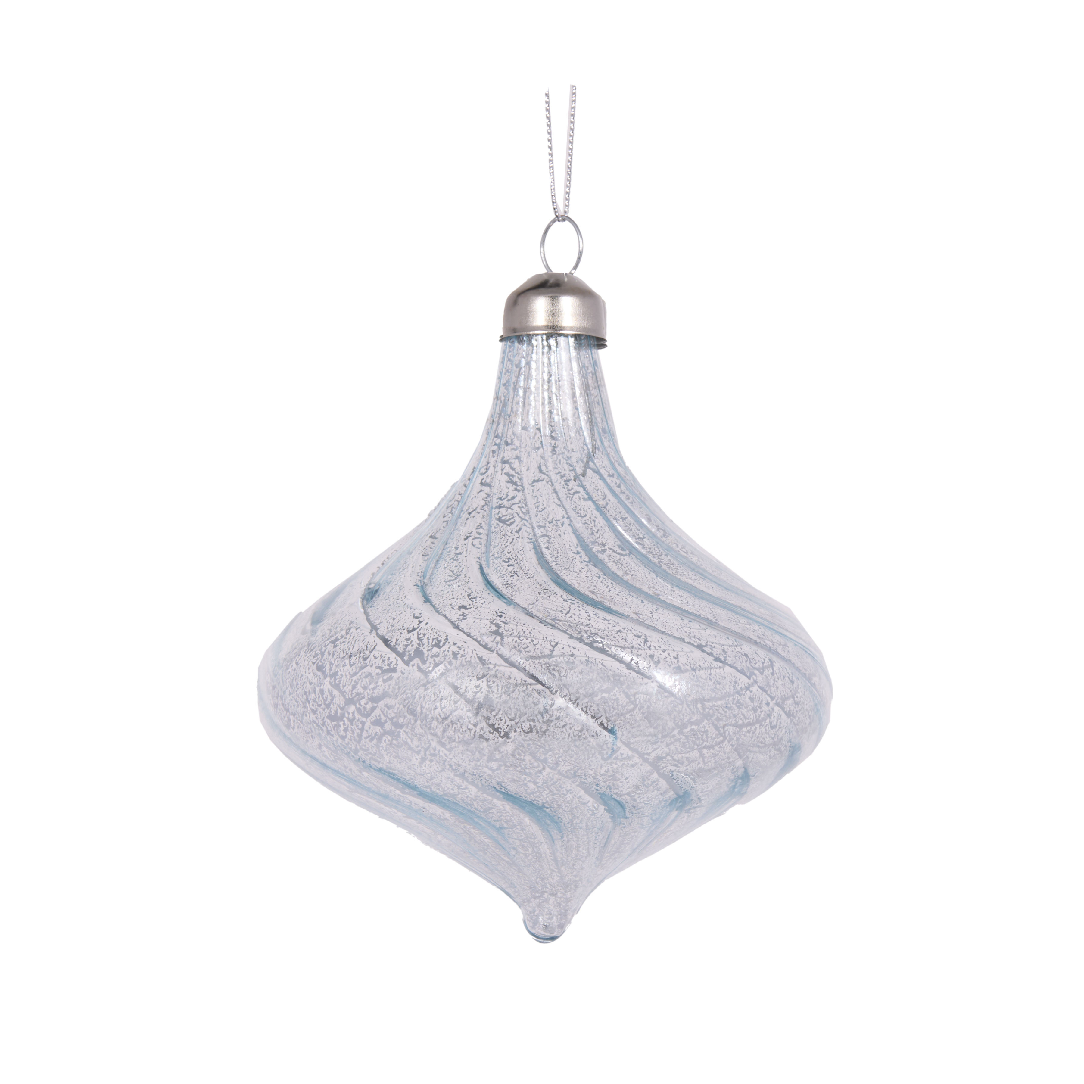 Wholesale PEARL BLUE SWIRL TEAR DROP BAUBLE - Holly and Ivy - Fieldfolio