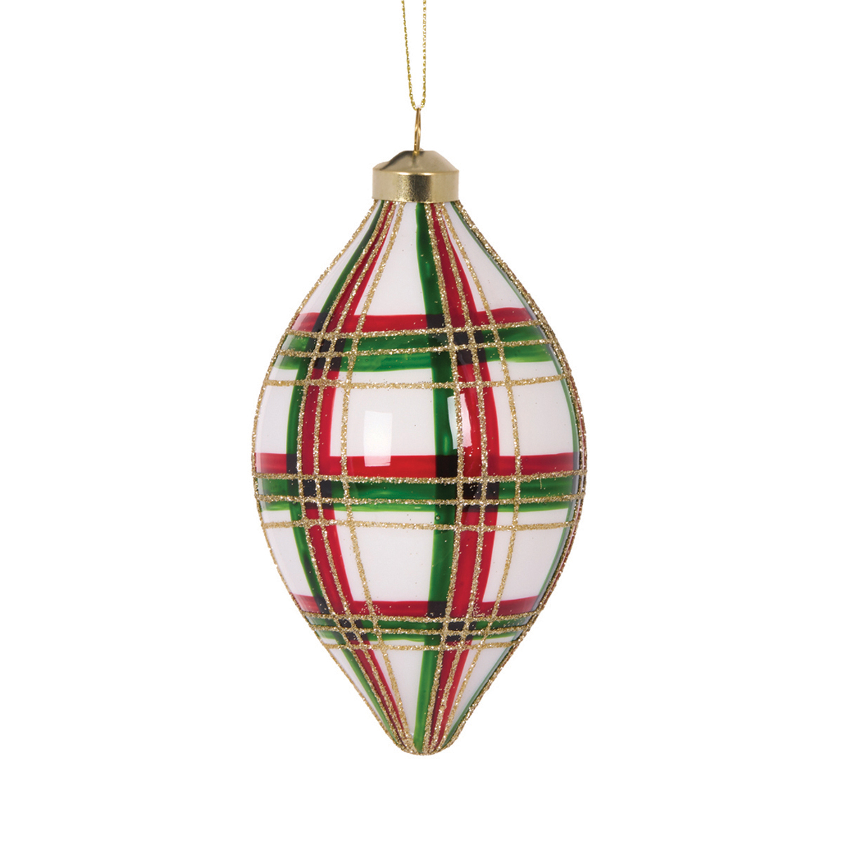Wholesale MODERN TARTAN DROP BAUBLE - Holly and Ivy - Fieldfolio