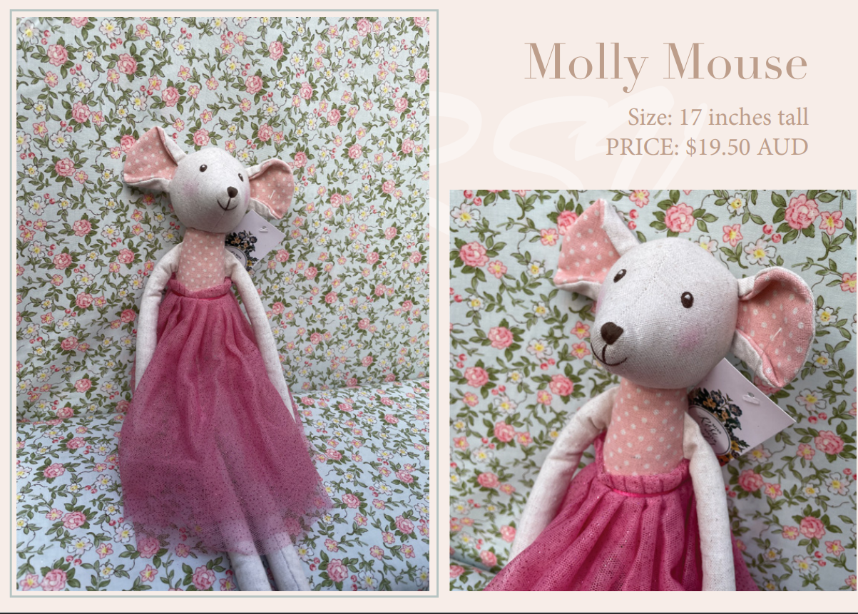 Wholesale Miss Molly Mouse. Pink - Miss Rose Sister Violet - Fieldfolio