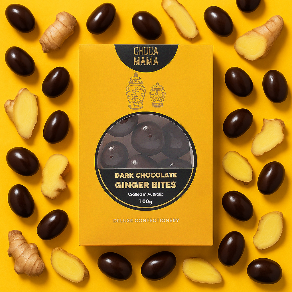 Wholesale Dark Chocolate Ginger 100g - Chocamama - Fieldfolio