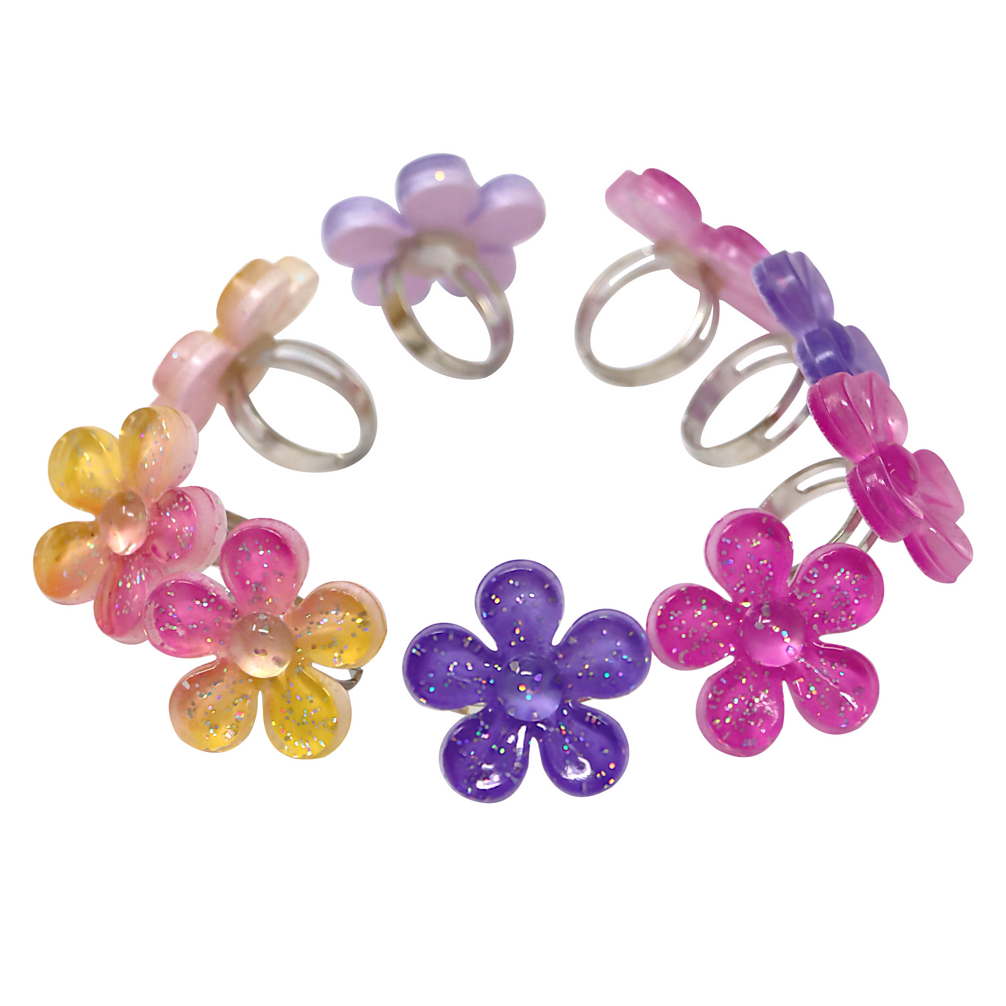 Wholesale Daisy Sparkly Rings - Pink Poppy - Fieldfolio