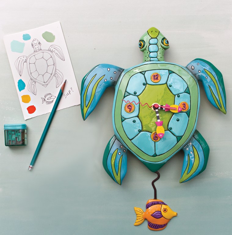 Wholesale 'Sup Dude ? TURTLE' clock , H36cm - RIKARO - Fieldfolio