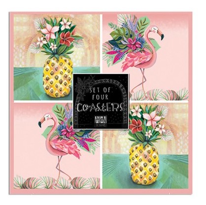 Wholesale Set of 6 – Tropical set of 4 coasters, 10x10cm - RIKARO - Fieldfolio