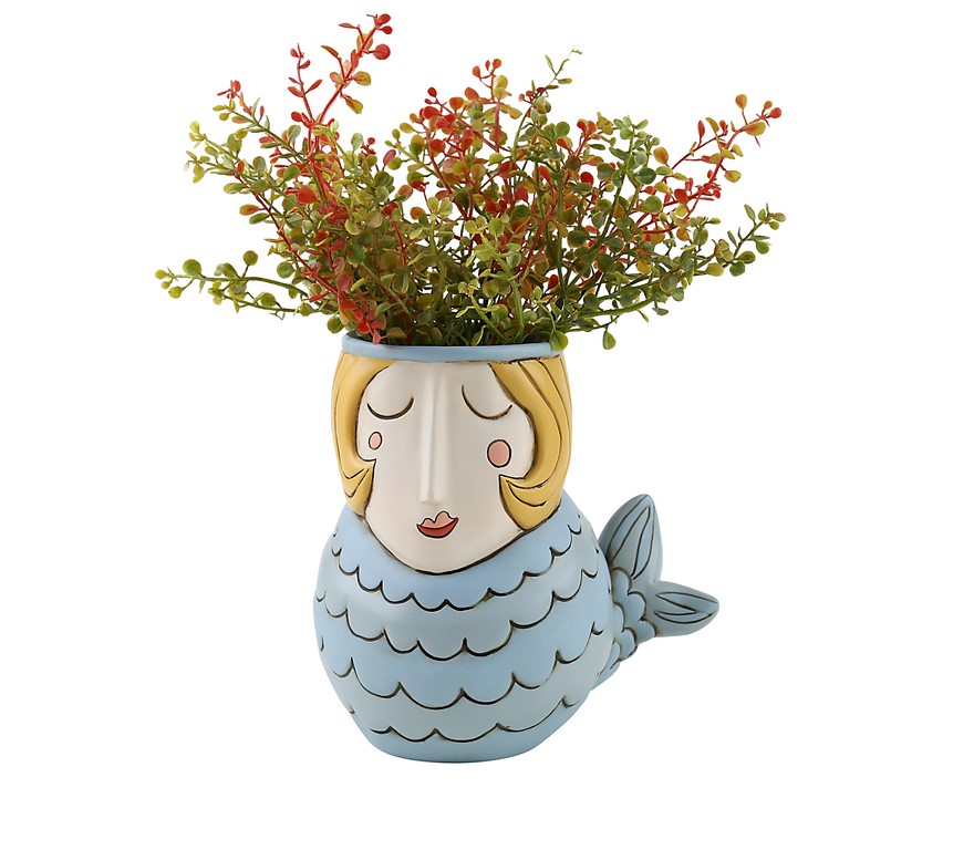 Wholesale Set of 3 - Blue MERMAID Vase/Planter, H 19cm - RIKARO ...