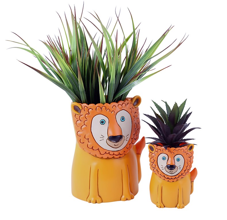 Wholesale Set of 3 - LION planter, H 18.5cm - RIKARO - Fieldfolio