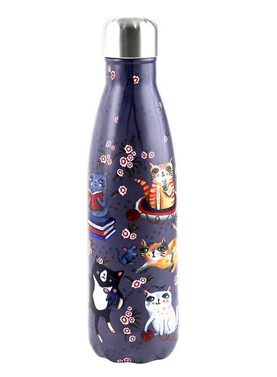 Wholesale Set of 3 - CRAZY CATS water bottle - RIKARO - Fieldfolio