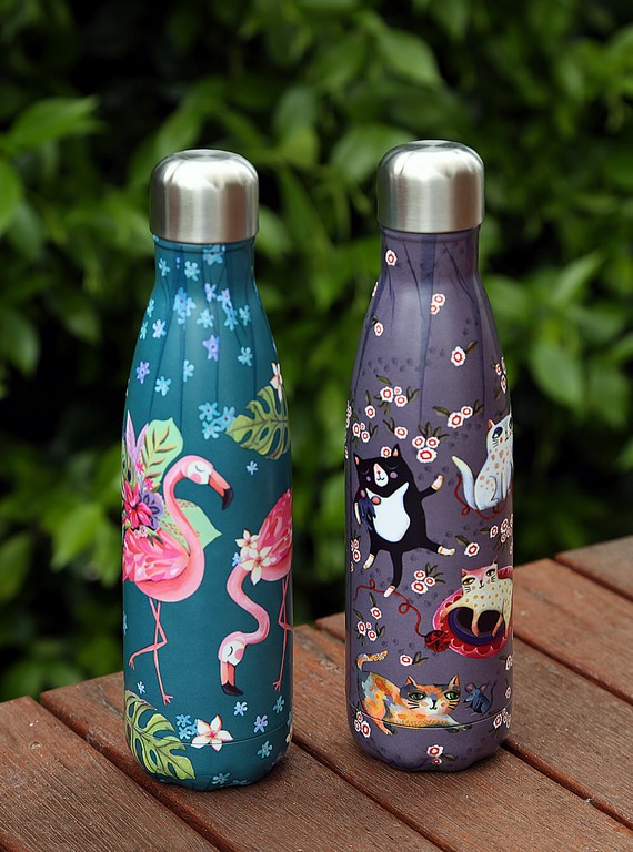 Wholesale Set of 3 - CRAZY CATS water bottle - RIKARO - Fieldfolio