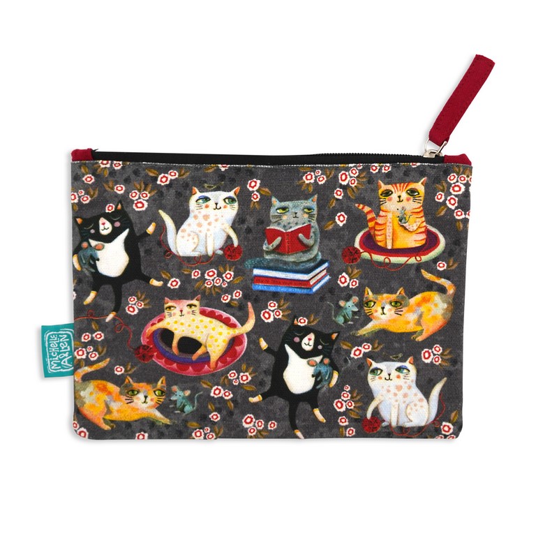 Wholesale Set of 6 Crazy Cats Cotton Pouch - RIKARO - Fieldfolio