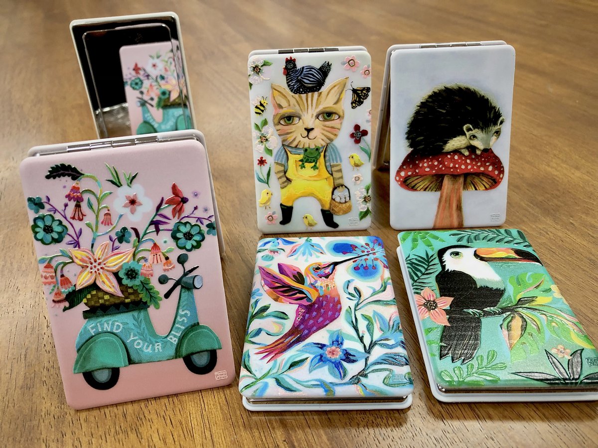 Wholesale Set of 12 - Hummingbird compact mirror - RIKARO - Fieldfolio