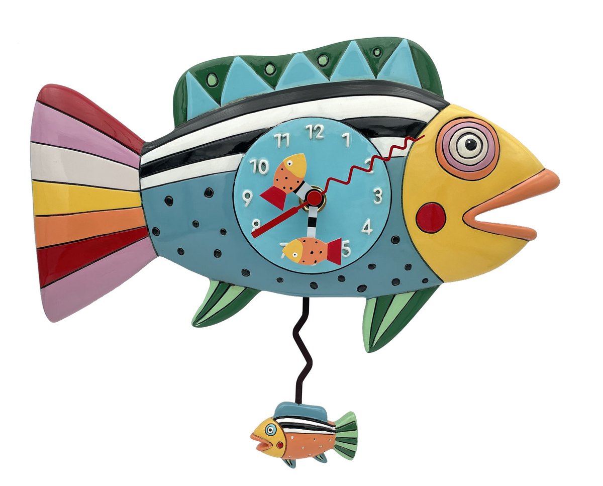 Wholesale 'Rainbow Fish' clock, 23x28cm - RIKARO - Fieldfolio