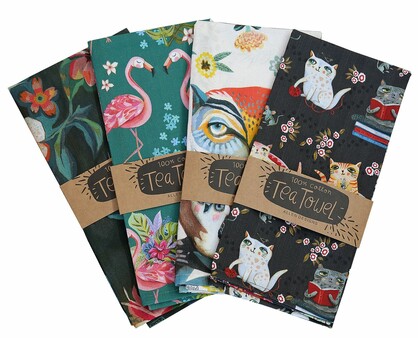 Wholesale Pack 10 - Tea-Towels Allen Designs - RIKARO - Fieldfolio