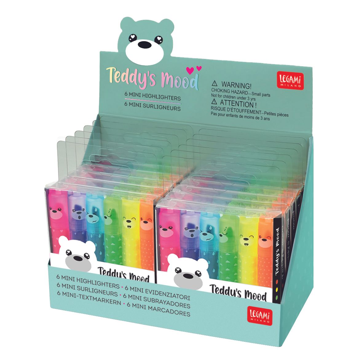Wholesale Teddy's Mood - Set of 6 Mini Highlighters - Display Pack of ...