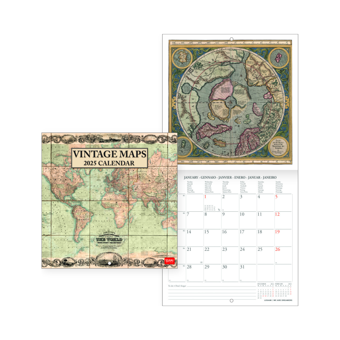 Wholesale Wall Calendar - 2025 Wall Calendar - Vintage Maps - 18X18 ...
