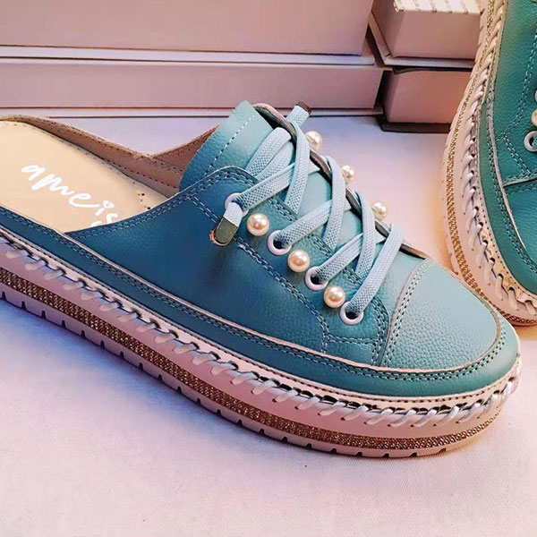 Wholesale PEARL LEATHER MULE SLIDES SKY BLUE - Ameise - Fieldfolio