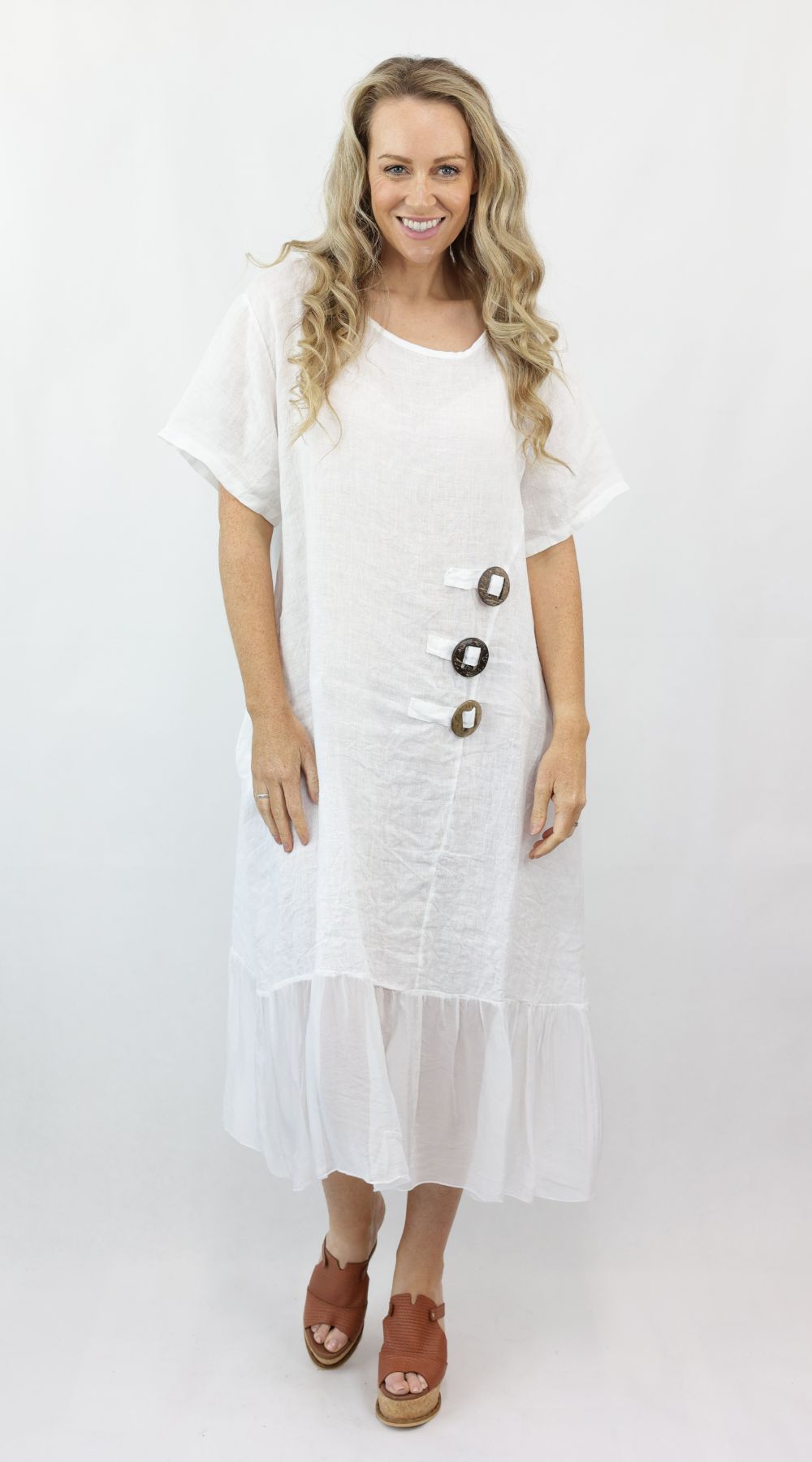 Wholesale WILLOW LINEN DRESS WHITE - Ameise - Fieldfolio