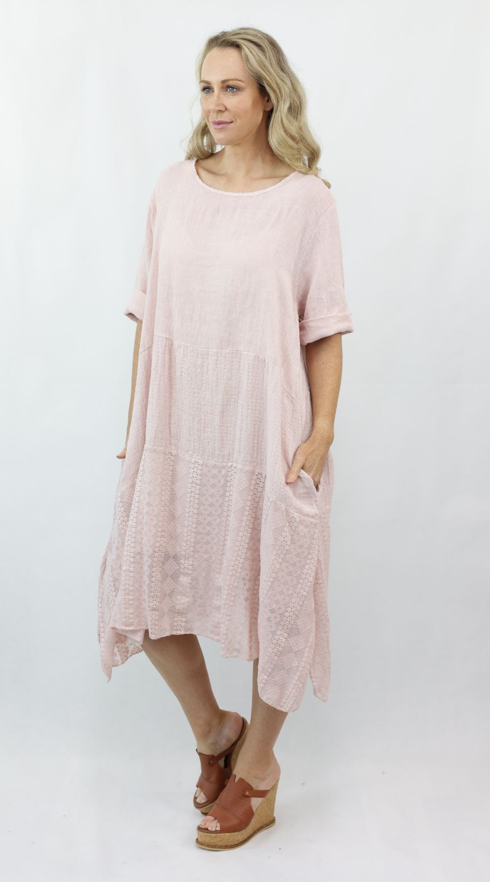 Wholesale KATE LINEN DRESS BLUSH - Ameise - Fieldfolio