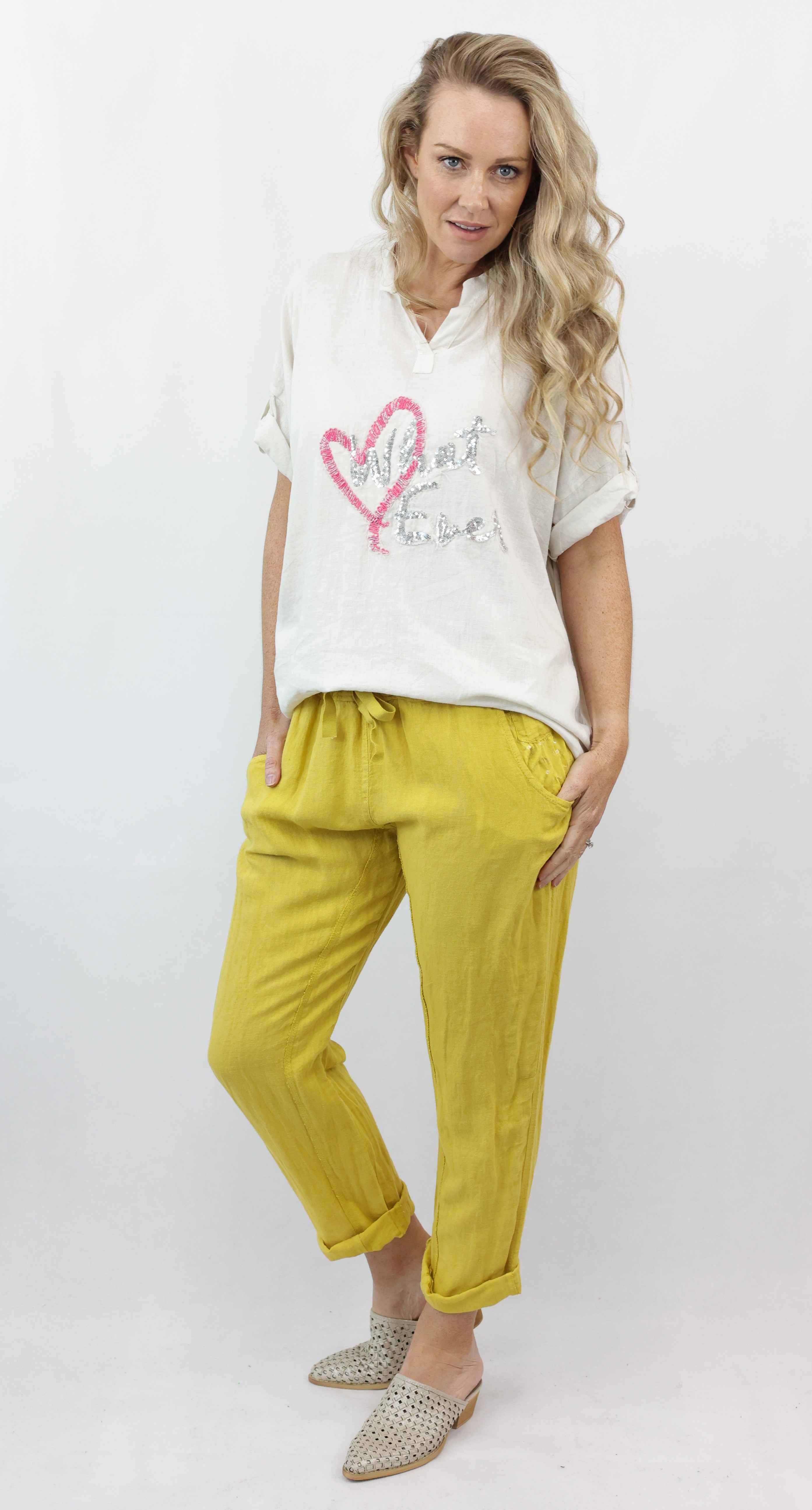 Wholesale PESSA LINEN PANTS LEMON - Ameise - Fieldfolio