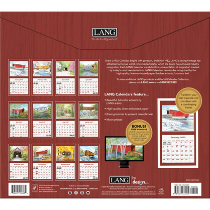 Wholesale 2025 Lang COVERED BRIDGE Calendar - Calendars Online - Fieldfolio