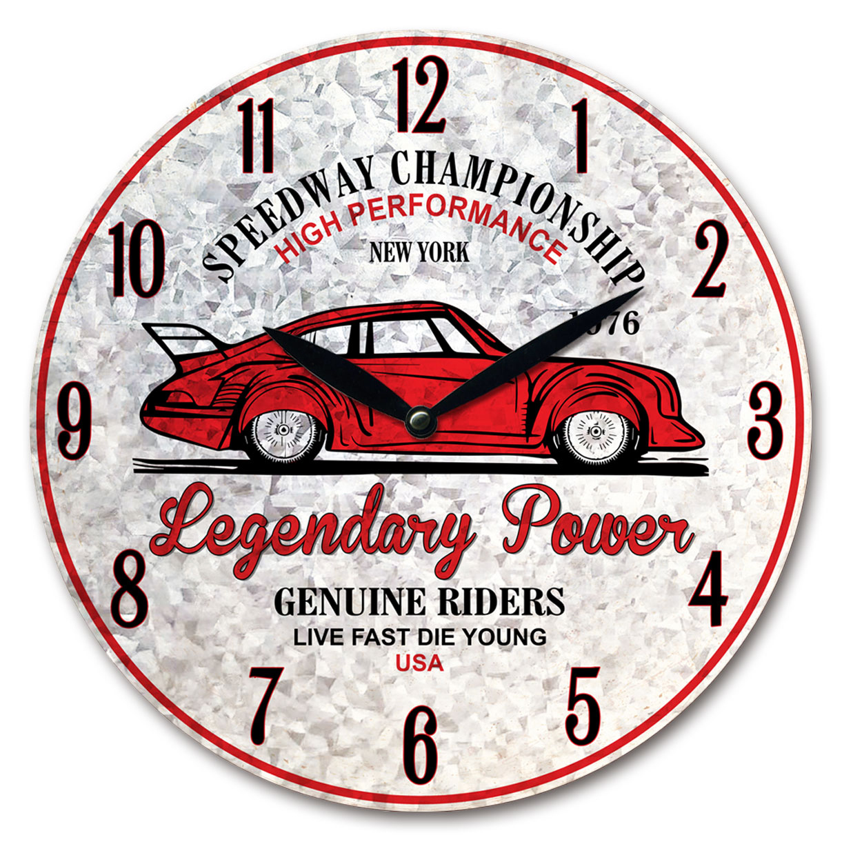 Wholesale 28.8cm MDF Red Vintage Porsche Car Wall Clock - PNC Imports ...