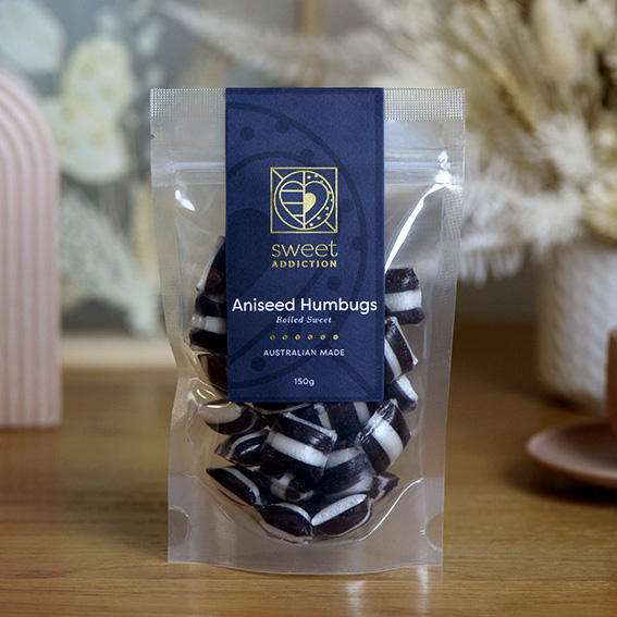 Wholesale 150g Aniseed Humbugs - Sweet Addiction Confectionery - Fieldfolio