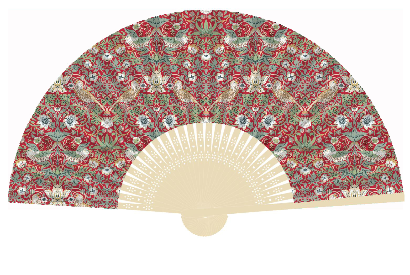 Wholesale Bamboo Fan - Strawberry Thief Red - Artico - Fieldfolio