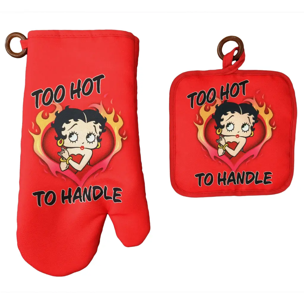 Wholesale Betty Boop Pot Holder/Oven Mitt Set - Too Hot - Ocean Peak ...