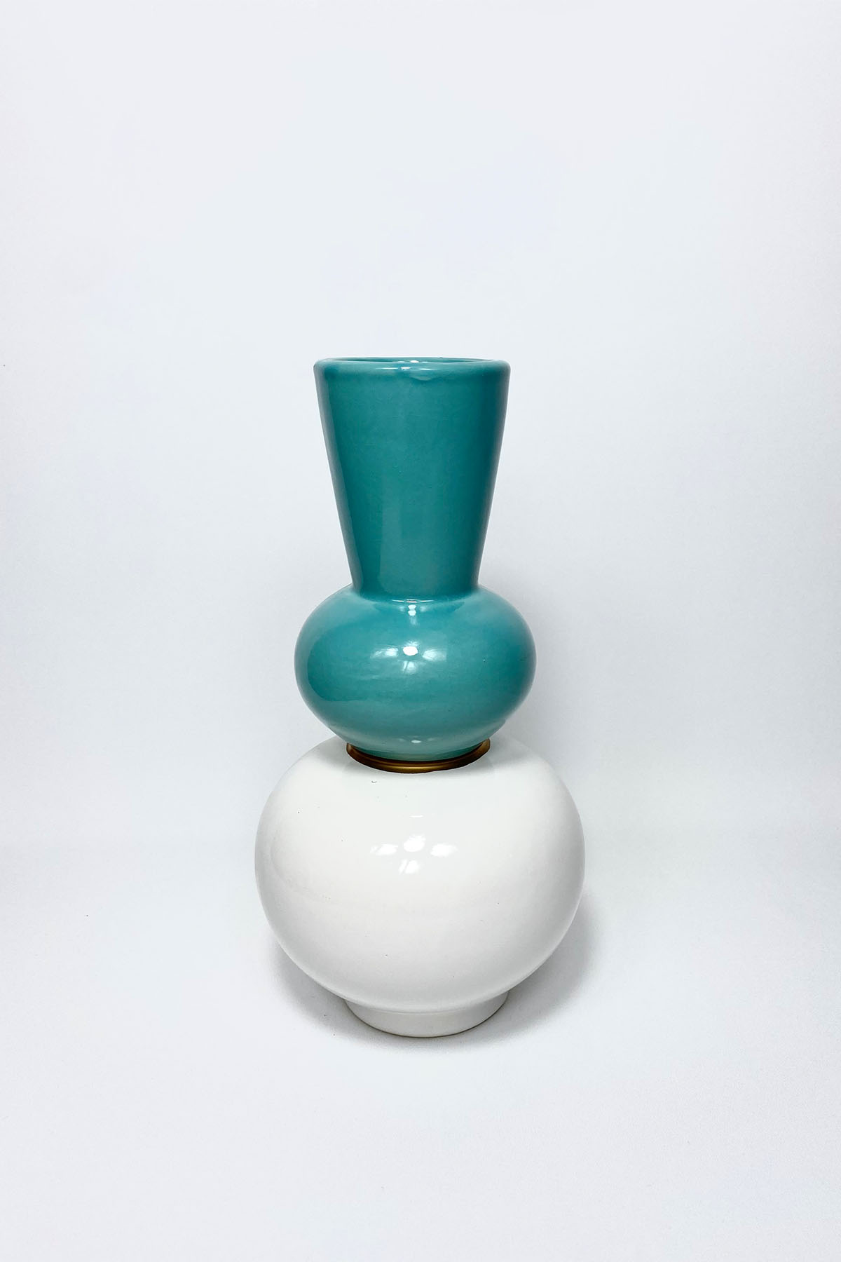 Wholesale The Shana Vase - Teal/White - BILLY & BOO - Fieldfolio