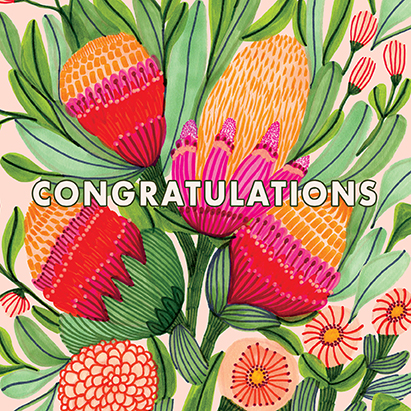 Wholesale Protea Congratulations Mini Gift Card - Aero Images - Fieldfolio