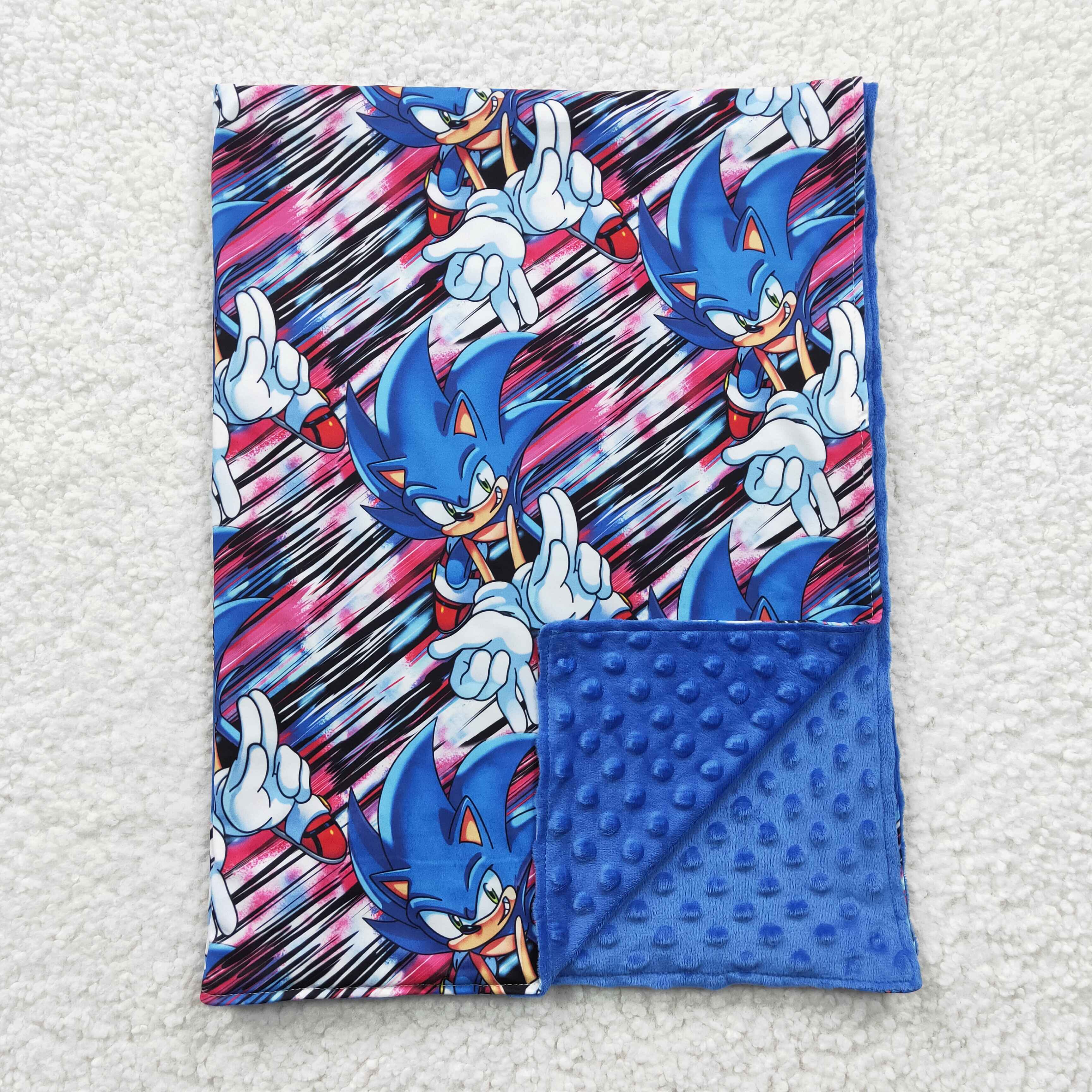 Wholesale Cartoon Sonic pattern blue baby blanket - Stylish Clothes ...