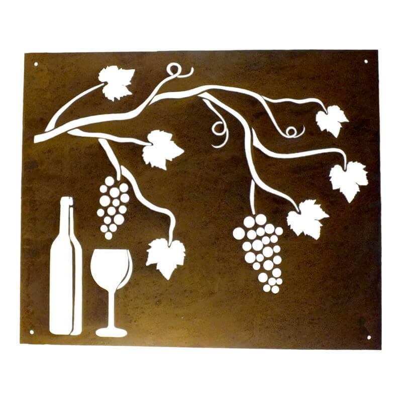 Wholesale Wine Bottle and Grapes Wall Art - Overwrought Garden Art ...
