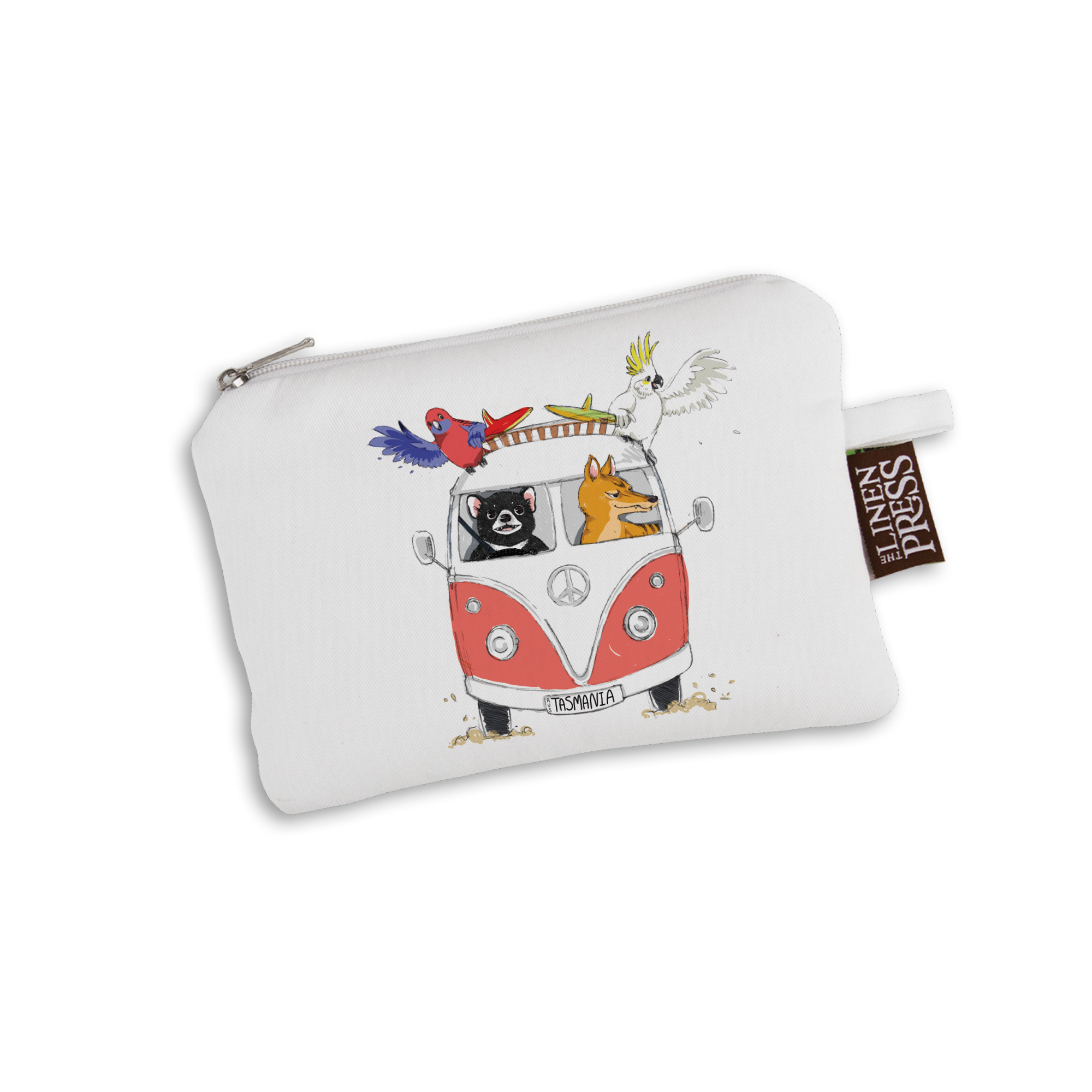Wholesale Organic Cotton Purse - Red Kombi with Animals Tasmania ...