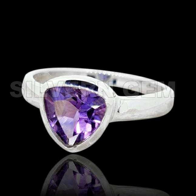 Wholesale Amethyst Heart Shape Gemstone Ring In 925 Sterling Silver ...