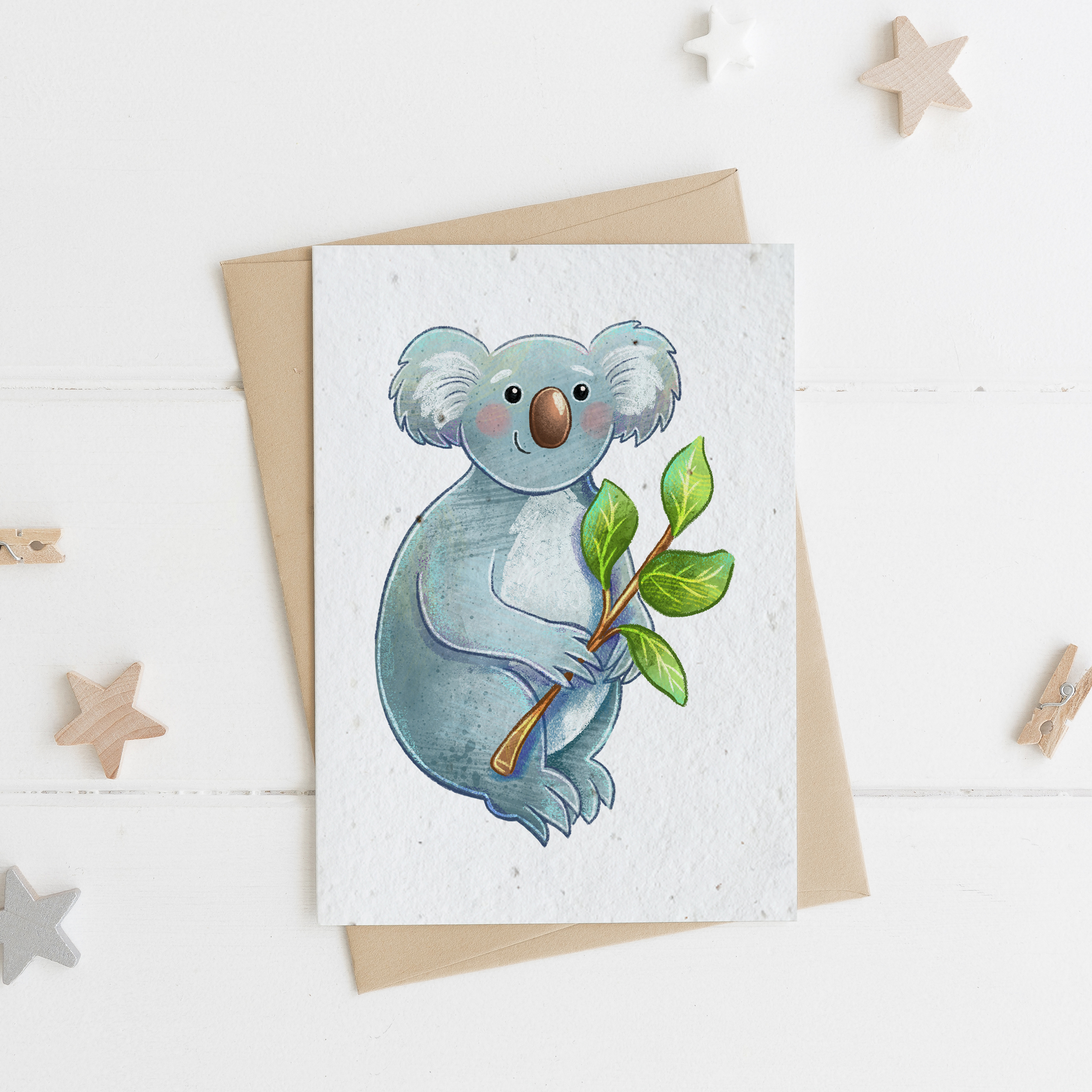Wholesale Plantable koala recycled card - Stray Leaves - Fieldfolio