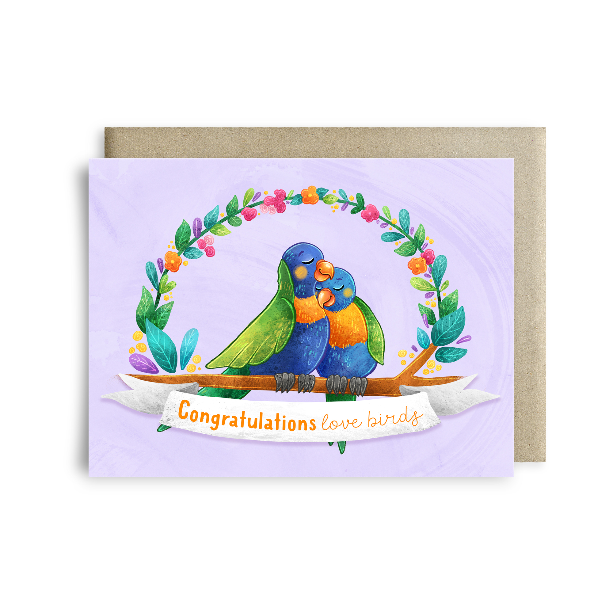 Wholesale Congratulations love birds, rainbow lorikeet wedding card ...