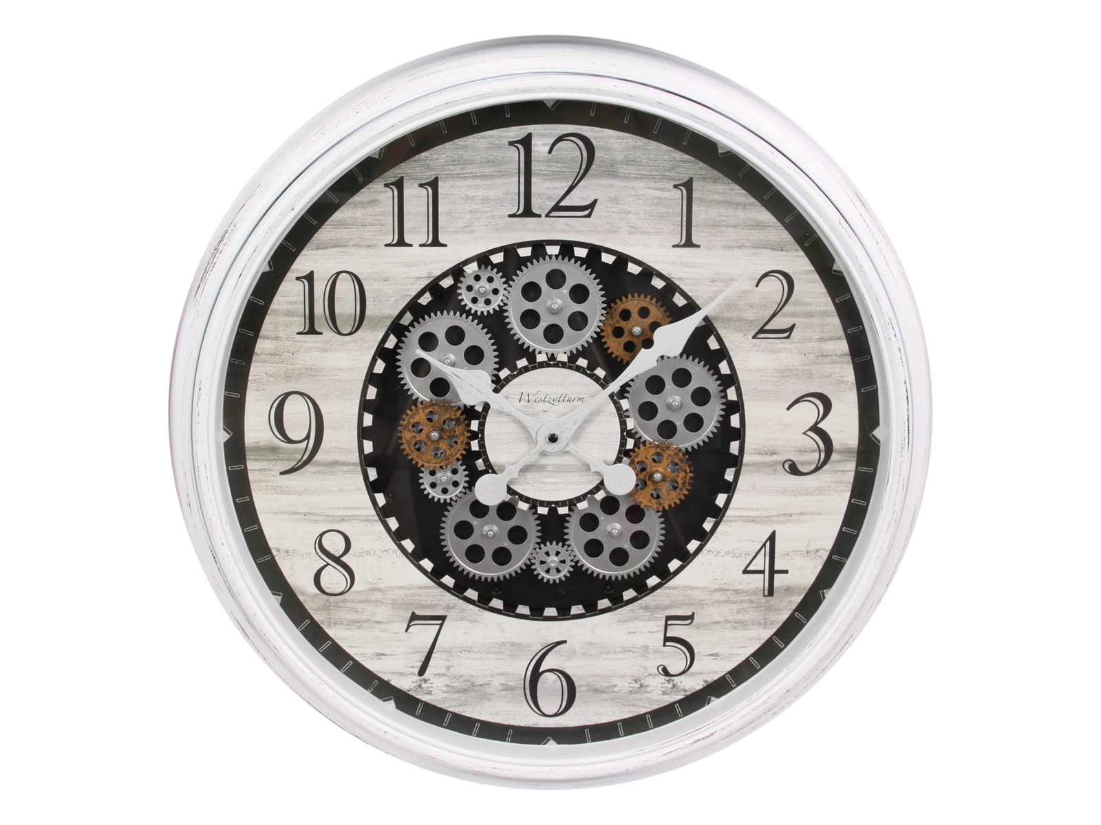 Wholesale 55cm White Clock with Moving Cogs (Window Box) - Amica- by ...