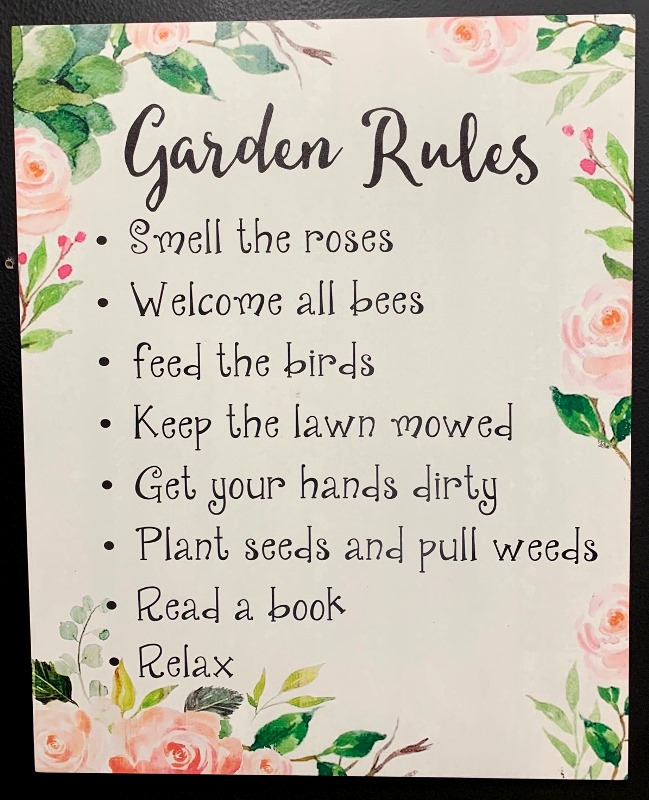 Wholesale Sign - Garden Rules MDF 28x35 cm - GET POSH - Fieldfolio