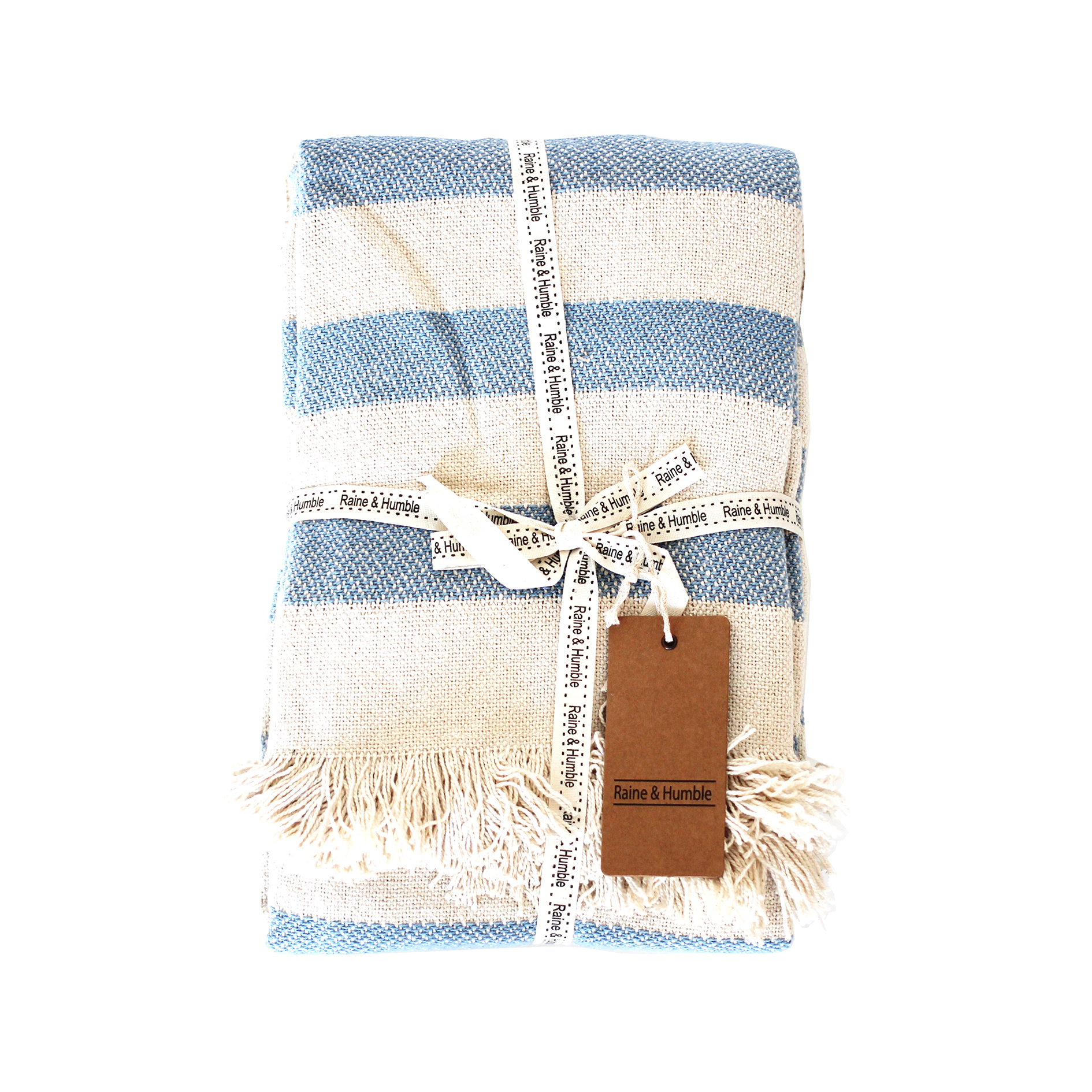 Wholesale Wide Stripe Throw Blue - Raine & Humble - Fieldfolio