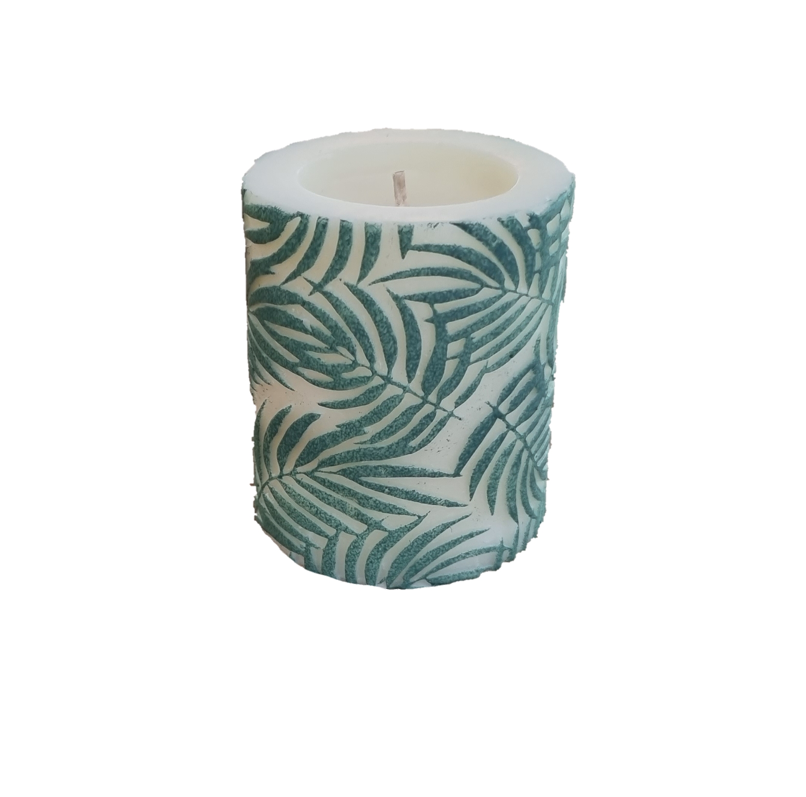 Wholesale Palm Leaf Mini Recessed Pillar - White & Bayberry - The ...