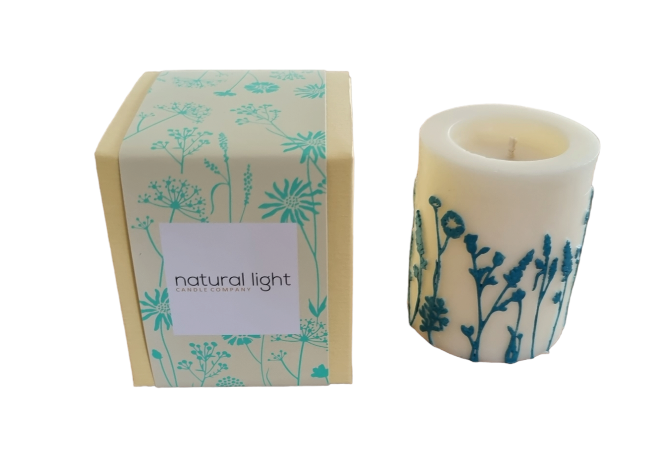 Wholesale Wildflower Mini Recessed Pillar - White & Aqua - The Natural ...