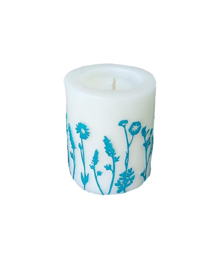 Wholesale Wildflower Mini Recessed Pillar - White & Aqua - The Natural ...