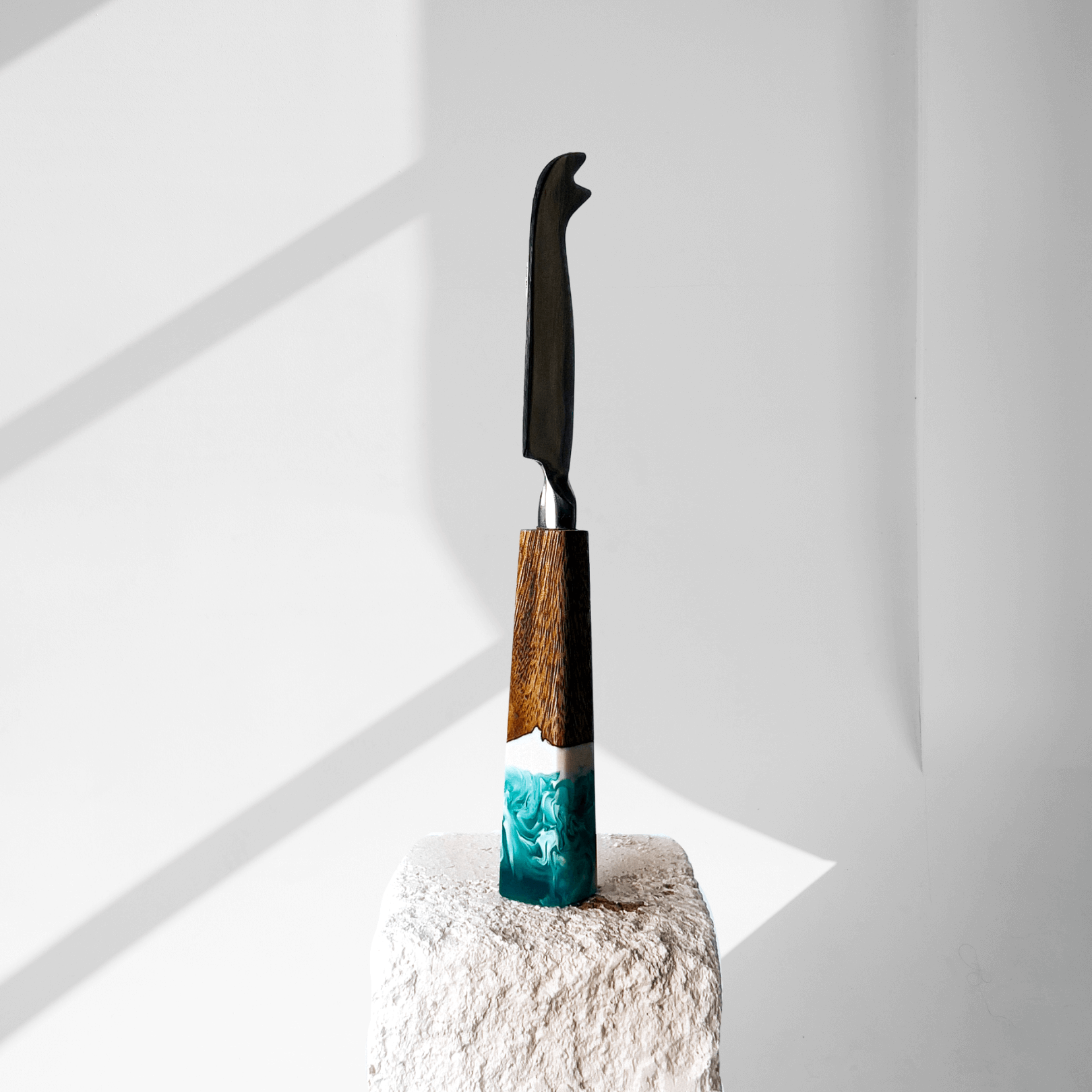 Wholesale Epoxy Resin and Wood Cheese Knife Turquoise Green - The Fifth ...