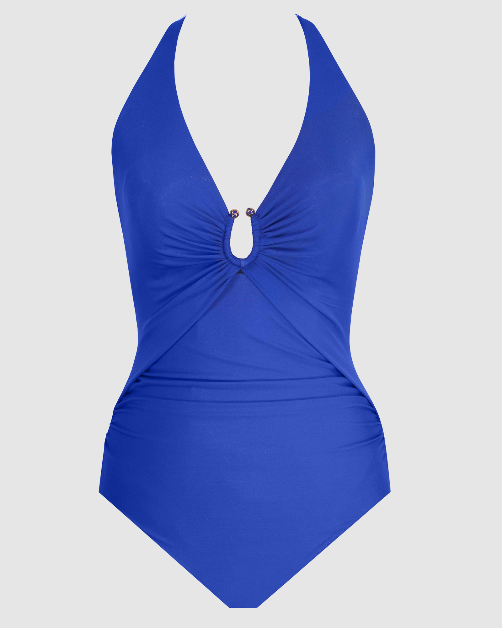 Wholesale Bling Plunge Neck One Piece Shaping Swimsuit in Azul Blue in ...