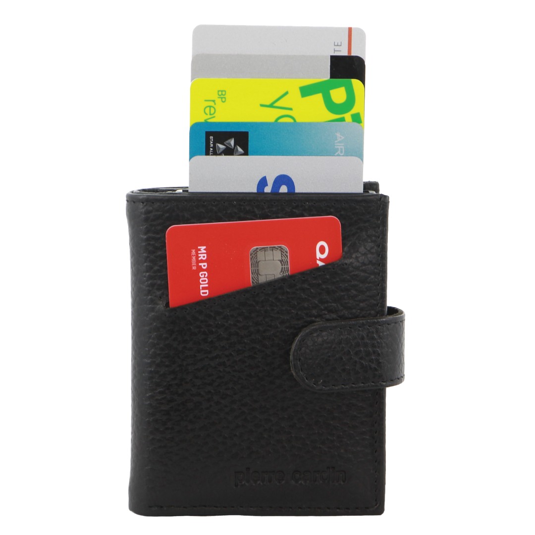 Wholesale Leather Smart Slide Card Holder Tab Wallet in Black (PC 3644 ...