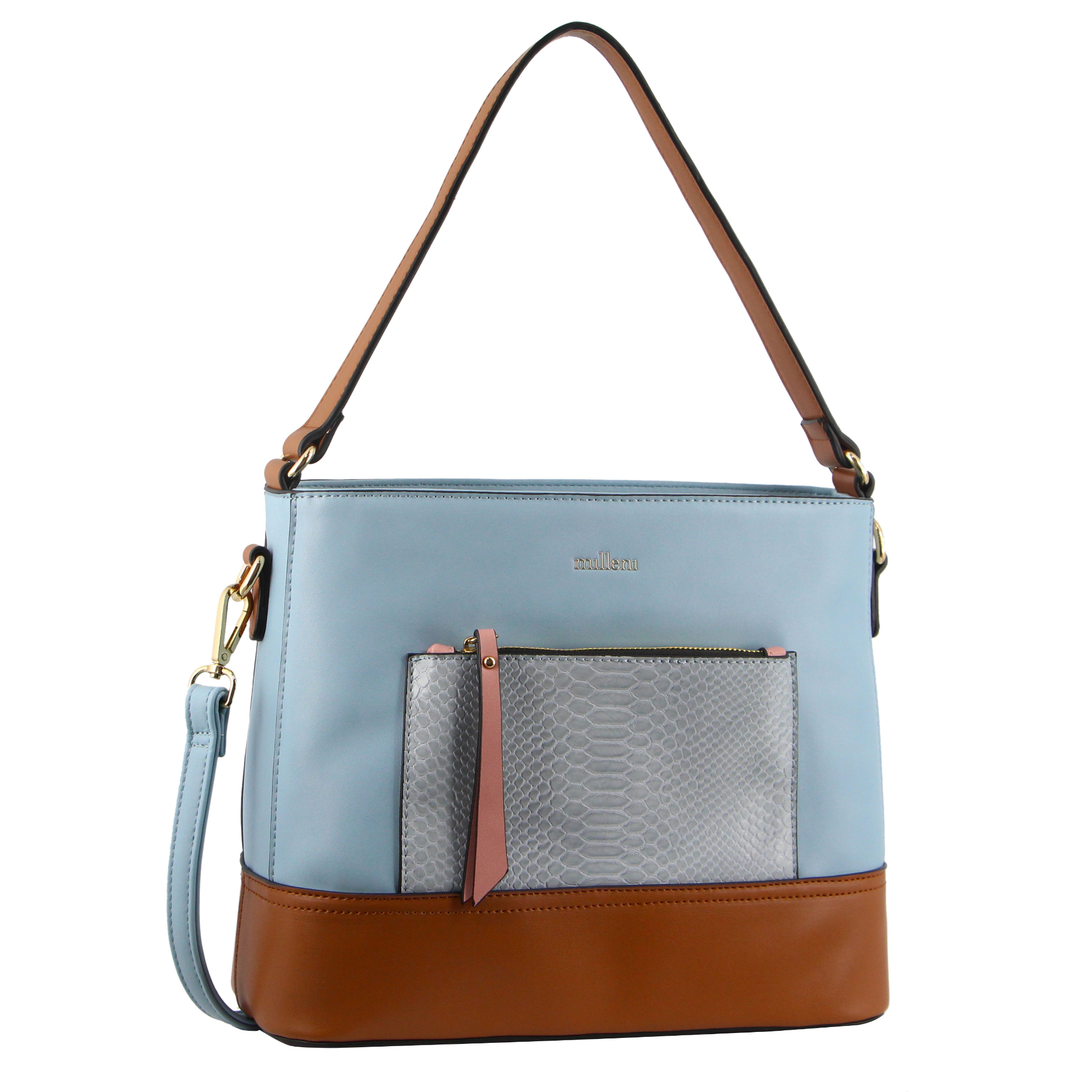 Wholesale Milleni Ladies Fashion 2-Tone Tote Bag with Croc-Embossed ...