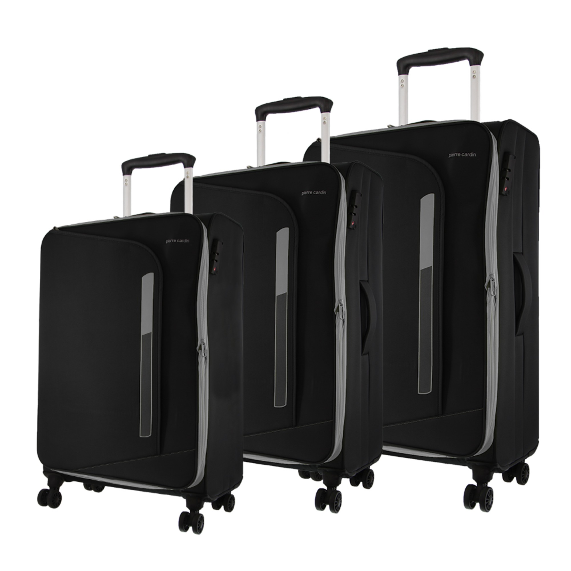 Wholesale Pierre Cardin Soft Shell 3-Piece Luggage Set in Black (PC ...