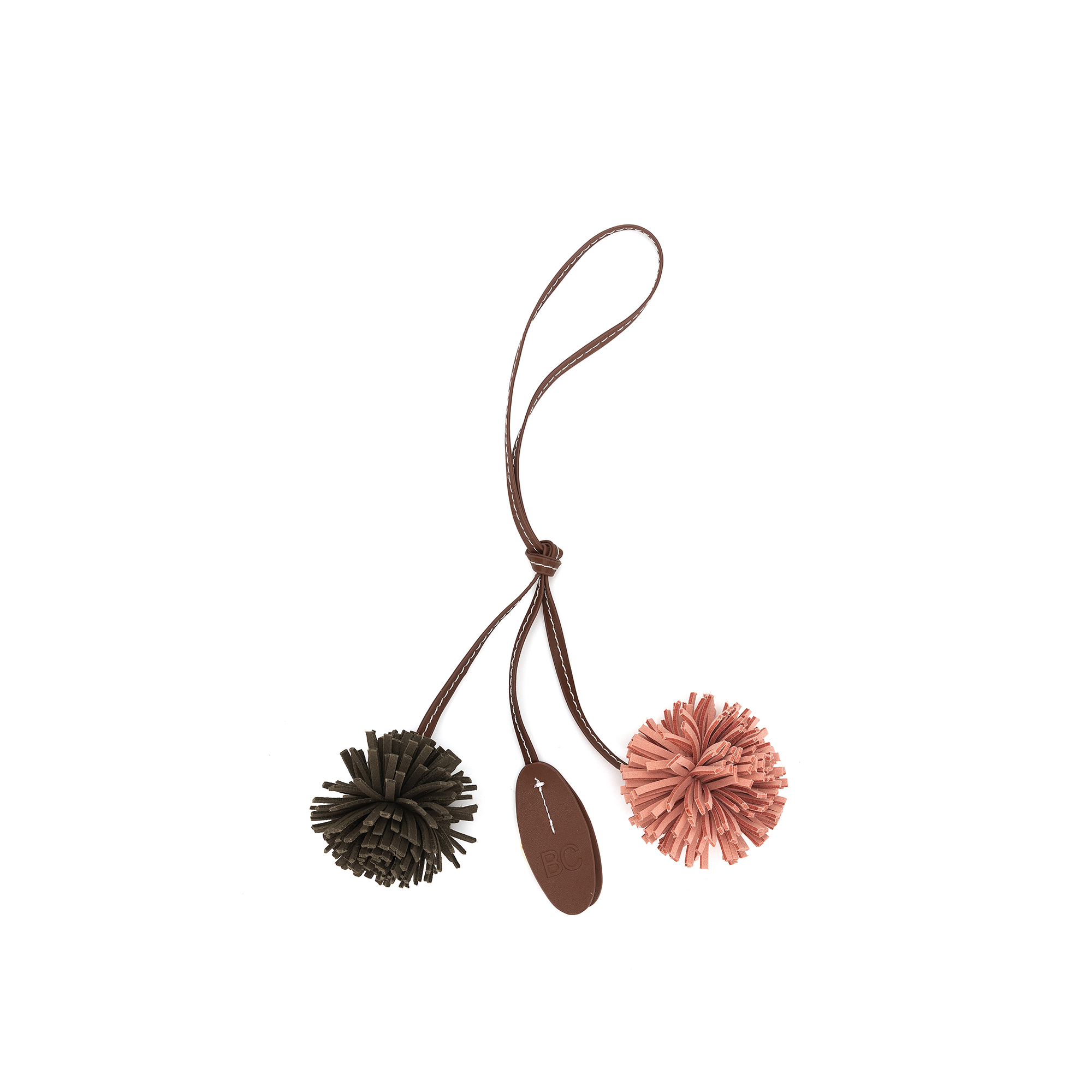 Wholesale Pom Pom Pink & Dark Olive Bag Charm - Black Caviar Designs ...