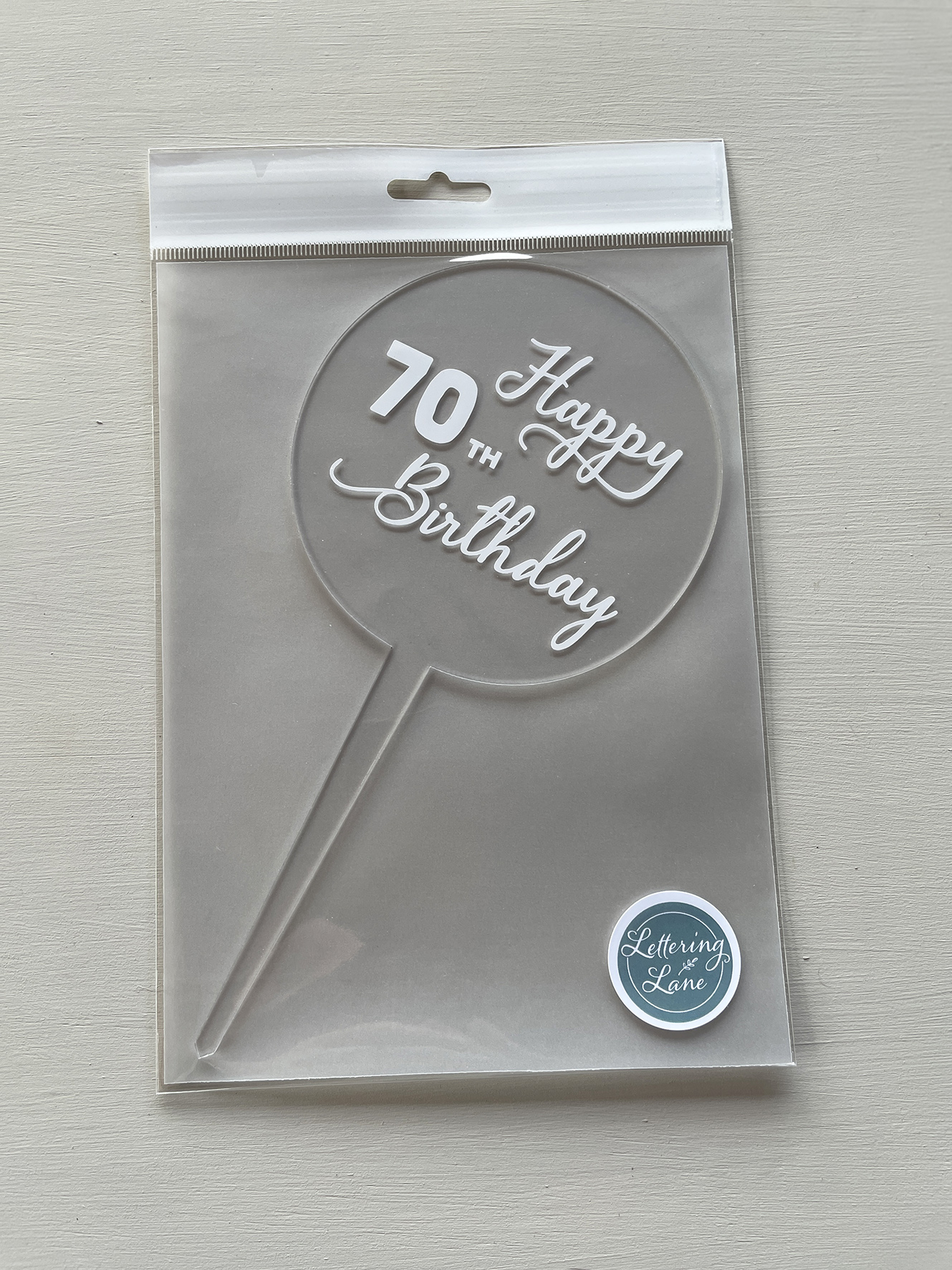 Wholesale Happy 70th Birthday Acrylic Cake Topper - Lettering Lane ...