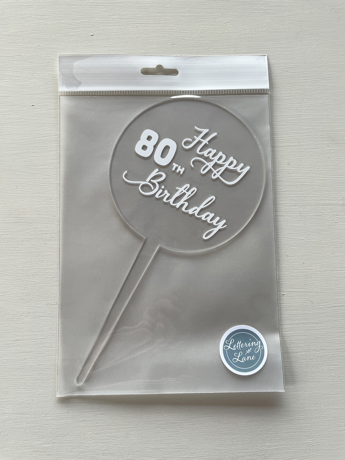Wholesale Happy 80th Birthday Acrylic Cake Topper - Lettering Lane ...